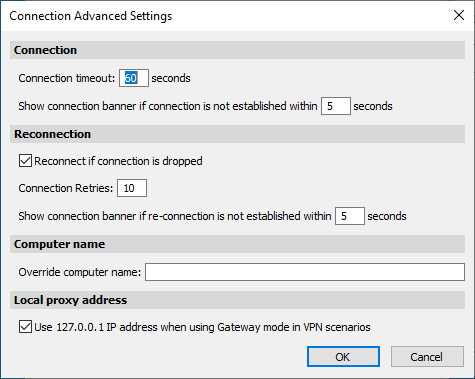 Parallels Client for Windows User's Guide - Advanced settings
